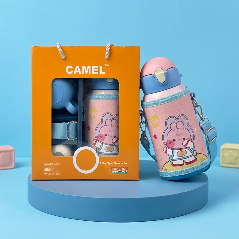 Wonder Kids Vacuum Bottle - Pink & Blue - 550ml - Camel Flasks ...