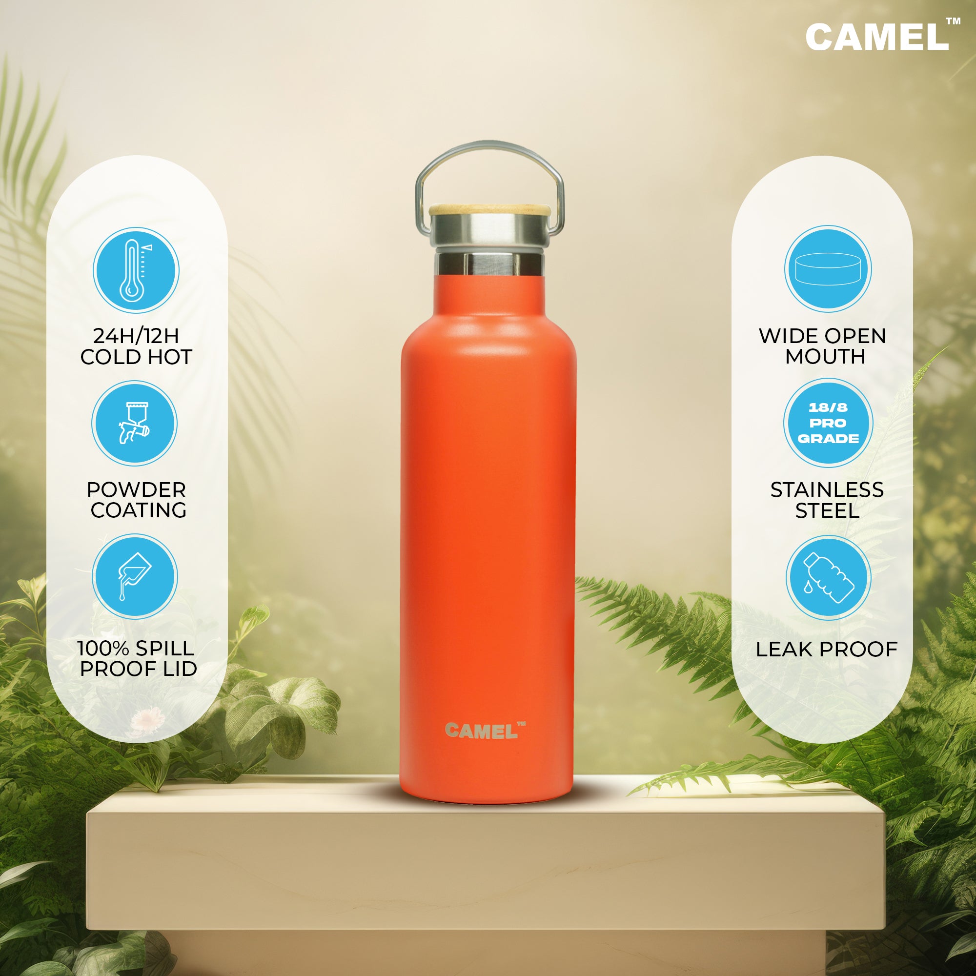 Vista Vacuum Bottle - Cyan - 500ml & 700ml - Camel Flasks – Camelflasks