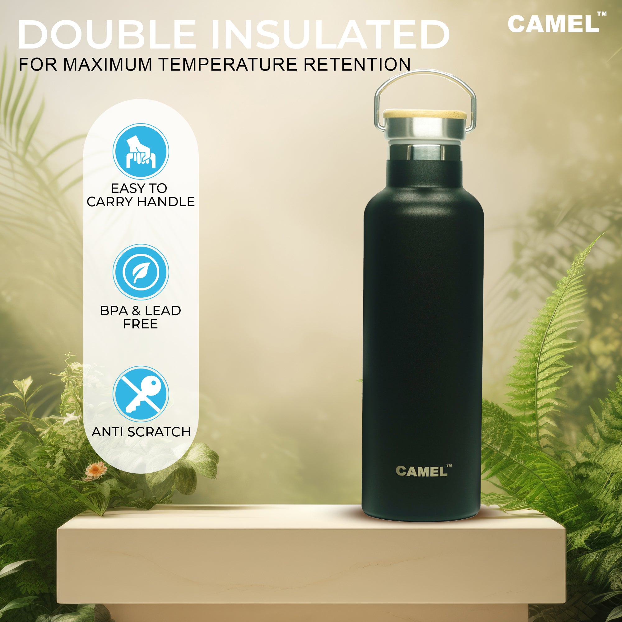 Vista Vacuum Bottle - Cyan - 500ml & 700ml - Camel Flasks – Camelflasks